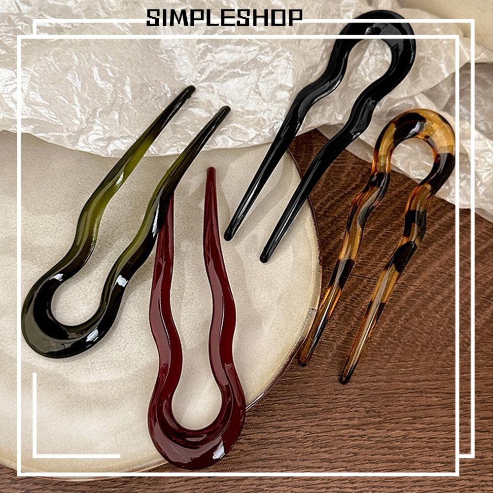 SIMPLESHOP ส้อมผมทรงเรขาคณิต เทอร์โทเสลเลตอะเซเตต สำหรับบันและสไตล์ผมของหญิงสาว | Shopee Thailand
