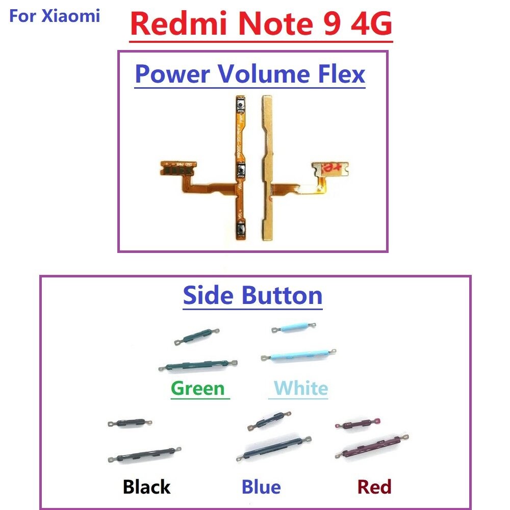 สําหรับ Xiaomi Redmi Note 9 4G ปุ่มปรับระดับเสียงพลังงาน Flex อะไหล่ ...