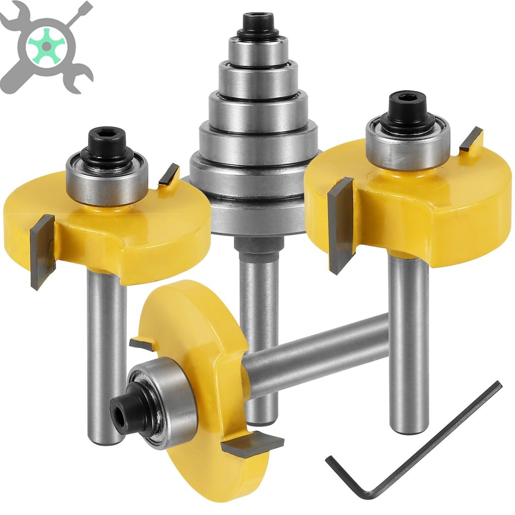 3 ชิ้น 1/4 นิ้ว Shank Rabbet Router Bit ชุดไม้ Rabbeting Router Bit 6 ...