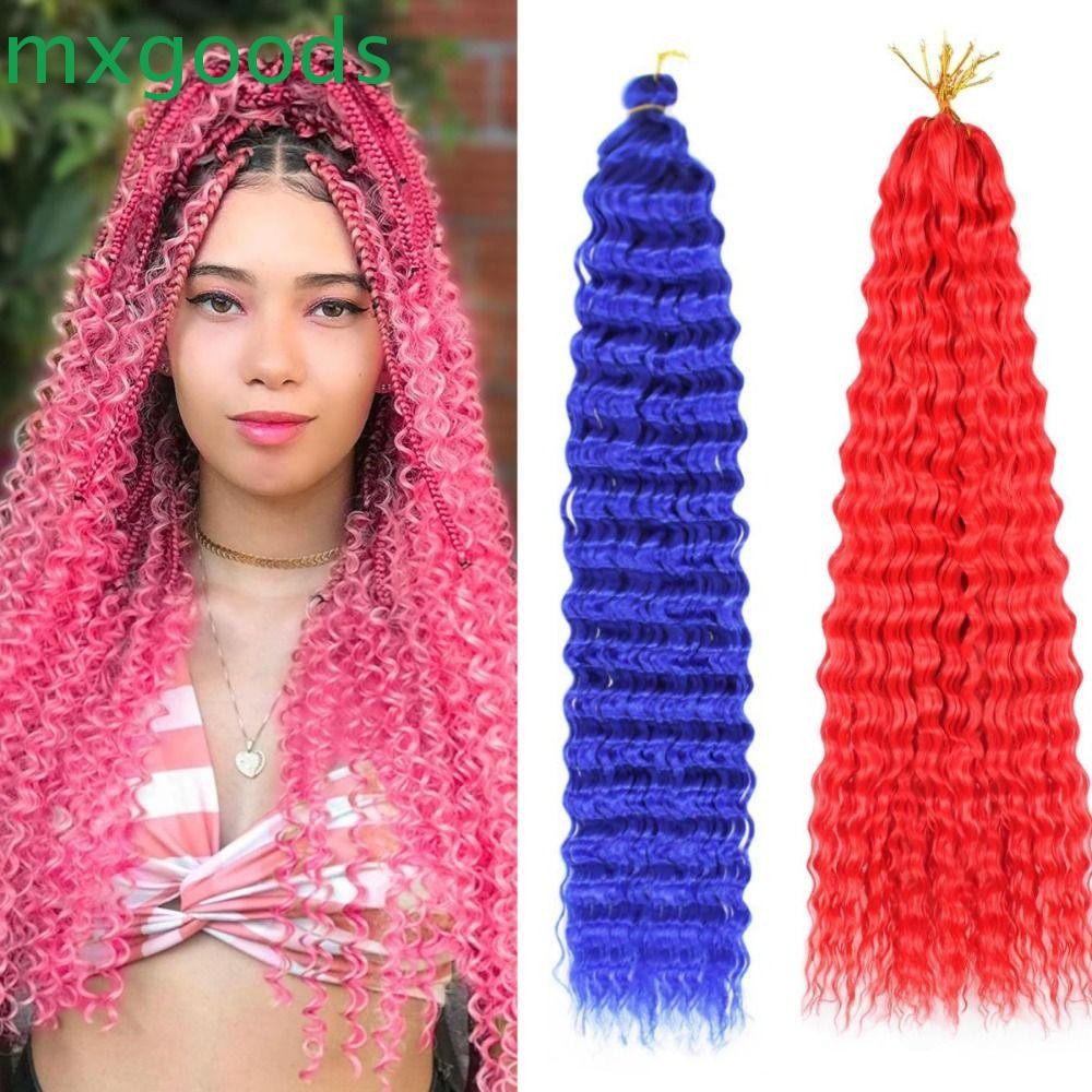 MXGOODS ผมหยิกแบบ Afros ทรงคลื่น สังเคราะห์ ขนาด 18/24 นิ้ว ออมเบร ขยายผม Africain | Shopee Thailand