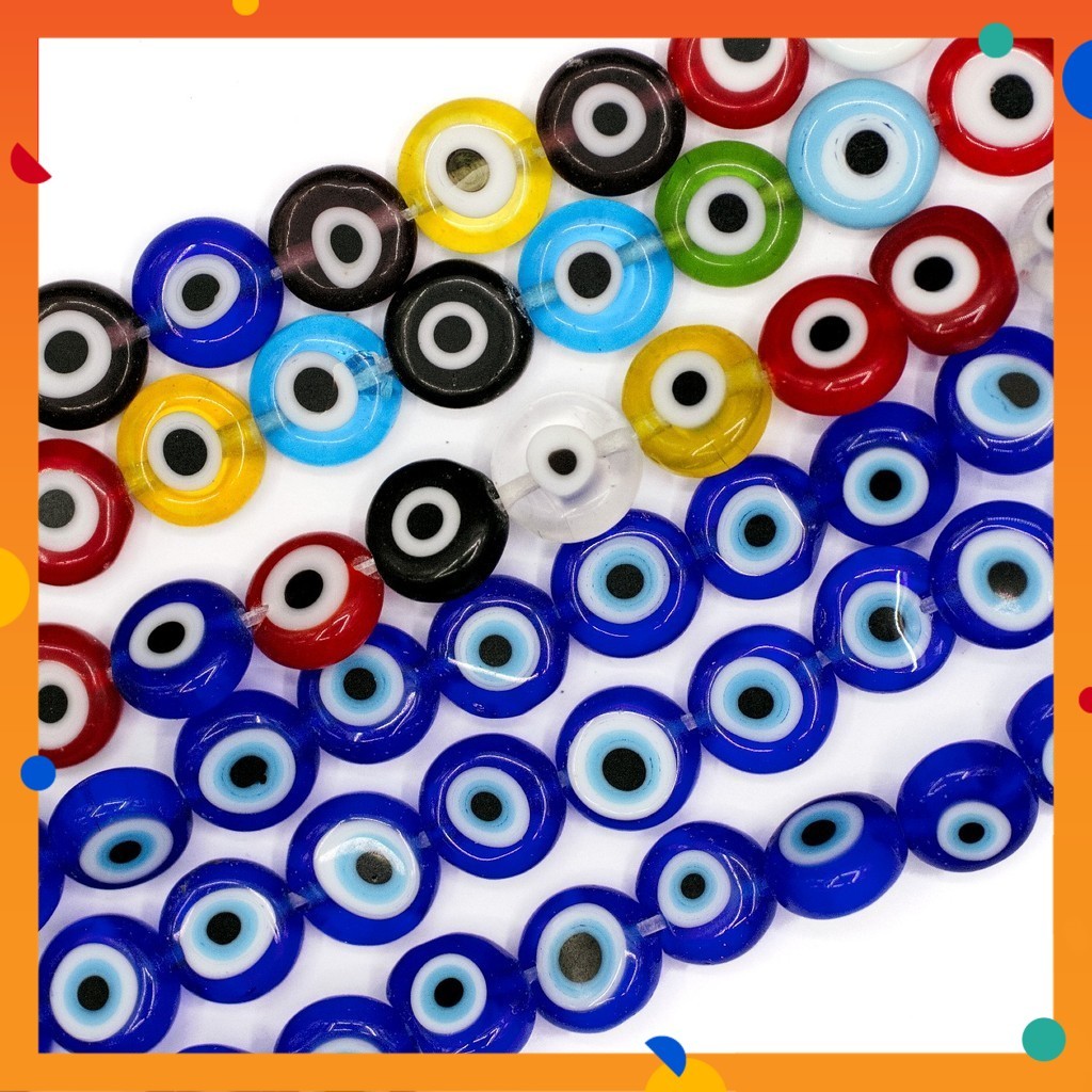 Lampwork ลูกปัดแก้วลูกปัด Evil Eye 8mm Demon Eye Blue Mix Colour Eye ...