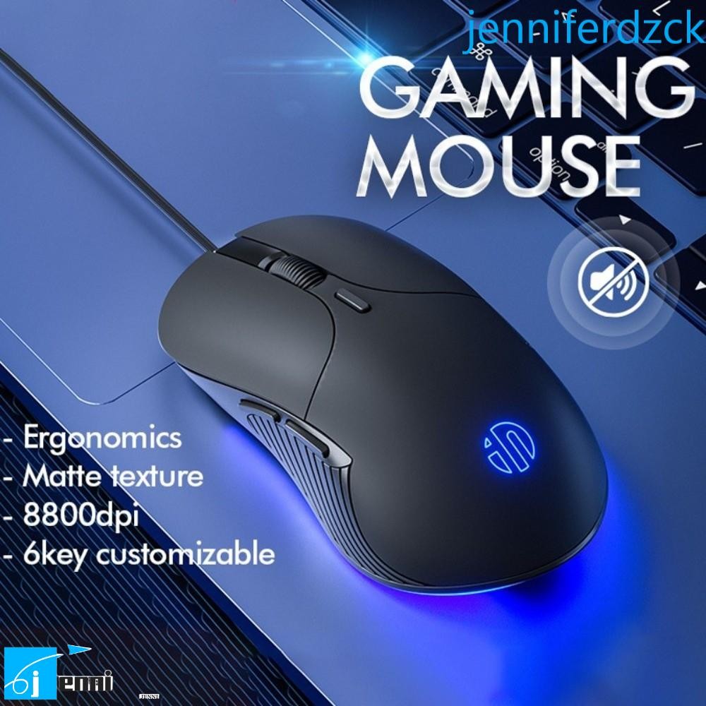 JENNIFE เมาส์แบบมีสาย, ปุ่มเงียบที่มีสีสัน USB เมาส์, มืออาชีพ 6 คีย์ ...