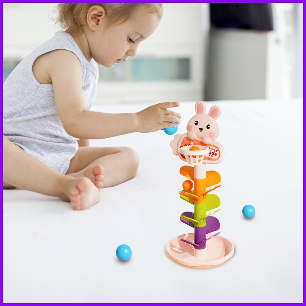Ball Drop ของเล่นบาสเกตบอลหมุน Ball Drop ของเล่นเล่น Track Tower ...