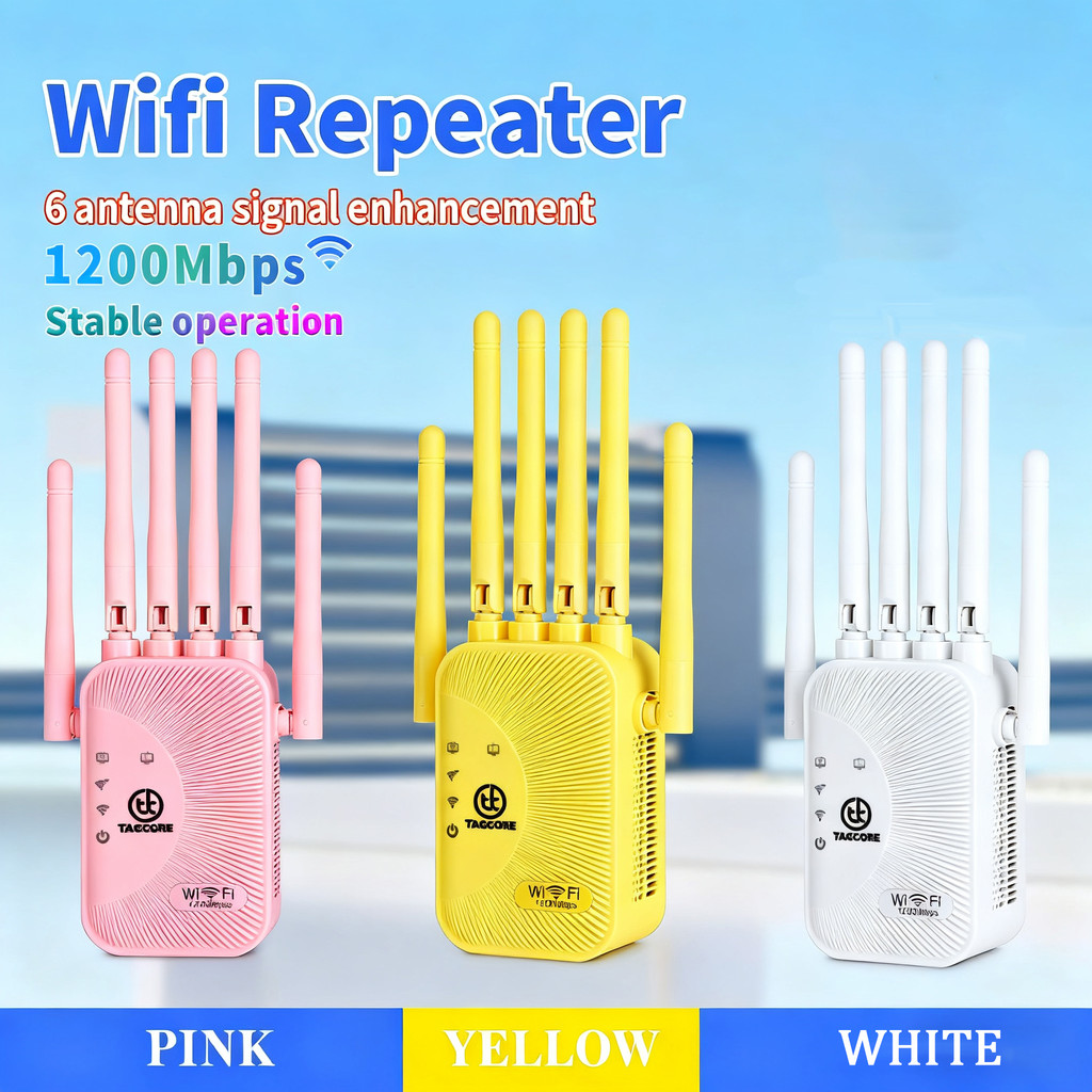 LOKAL โกดังท้องถิ่นการจัดส่ง USBMbps Wifi Extender Dual Band 2.4G Wifi Repeaters 4/6 เสาอากาศไร้ ...