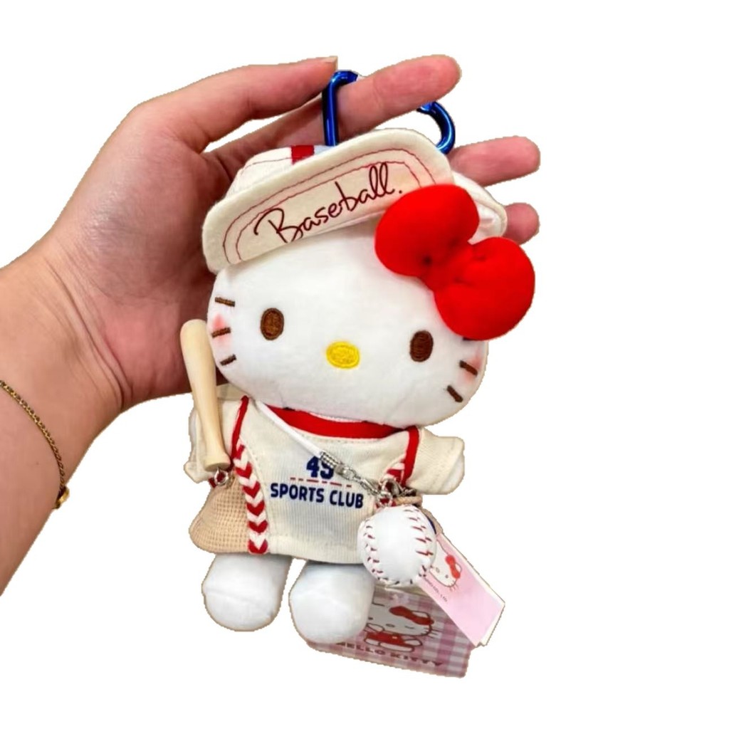 ของแท้คลาสสิก KT Hello Kitty กระเป๋าเป้สะพายหลังดีไซน์การ์ตูนน่ารัก มาพร้อมพวงกุญแจตุ๊กตา Hello ...