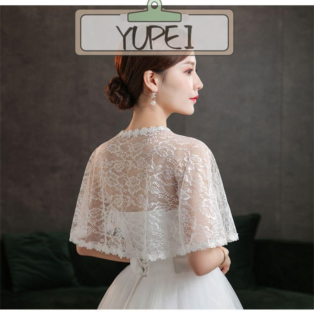 YUPEI ชุดราตรีพรหมสำหรับผู้หญิง กับผ้าคลุมไหล่ Tulle Soft Cape สไตล์เจ้าสาวสำหรับงานแต่งงาน ...