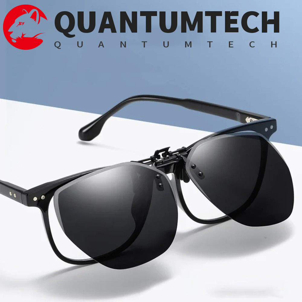 QUANTUMTECH แว่นตากันแดดแบบคลิบ สำหรับกลางวันและกลางคืน กันแสงจ้าและยูวี400 เหมาะสำหรับการขับรถ ...