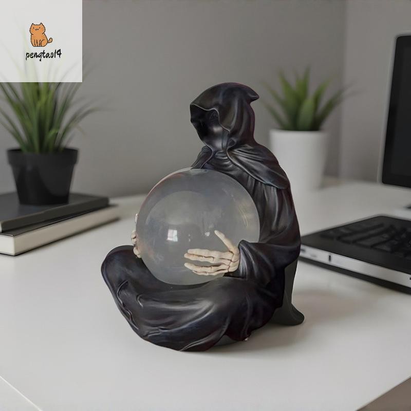 Pengatao14 The Death Gods Crystal Ball รูปปั้นลอยค้างคาว Light-up Ball ...