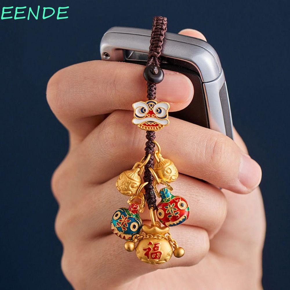 EENDE กุญแจรถ Charms สไตล์จีนทอมือ Plutus Lucky พวงกุญแจ, น่ารักสั้น ...