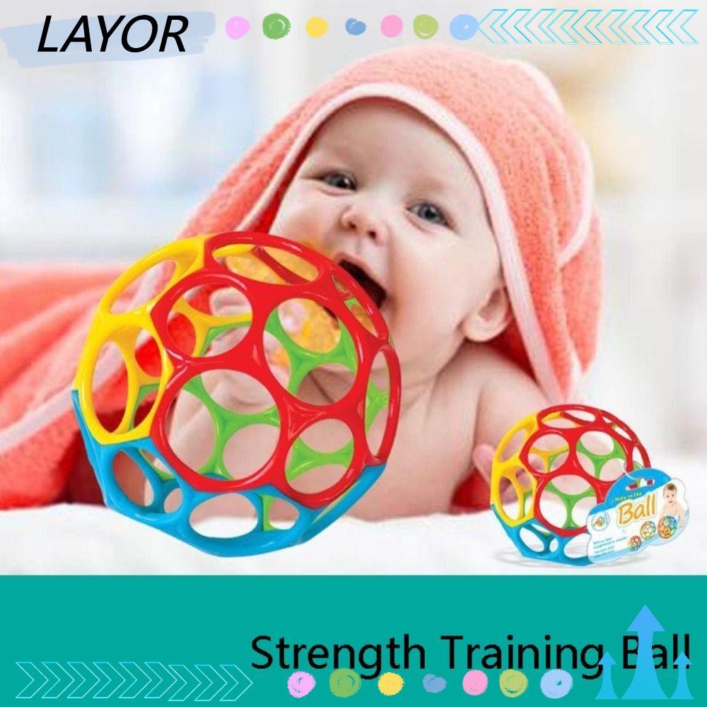 LAYOR Bright Starts Oball, BPA-Free Easy-Grap Strength Training Ball ...