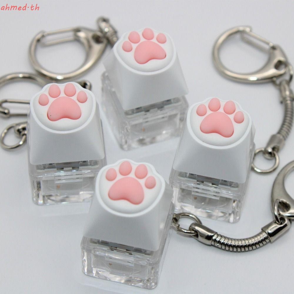 AHMED Cat Paws Corgi ปุ่มกด, LED ซิลิโคนสีชมพู Cat Claw Keycap Key ...