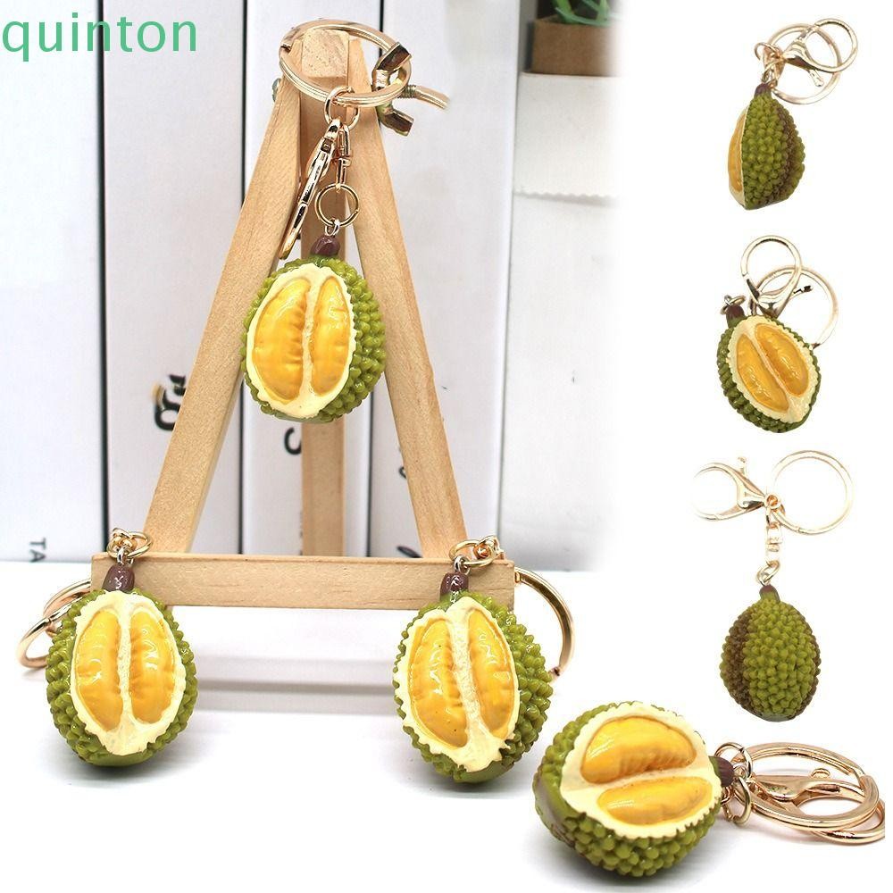 QUITON จําลองพวงกุญแจทุเรียน, Trinket ผลไม้ประดิษฐ์ Creative Durian พวง ...