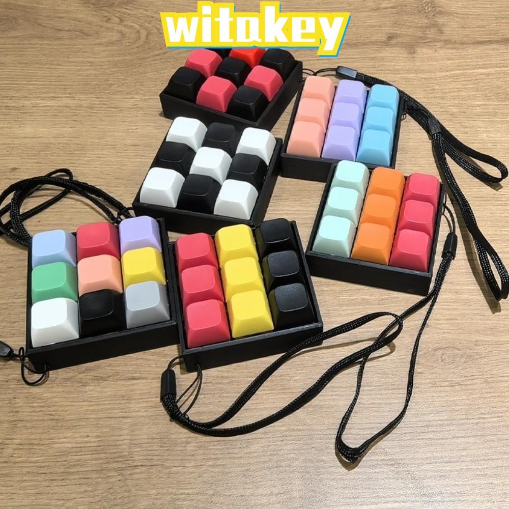 WITAKEY Fidget พวงกุญแจ, ปุ่มคีย์บอร์ด DIY ปุ่มนิ้วมือคีย์บอร์ด Caps, Keycap บรรเทาความเครียด ...