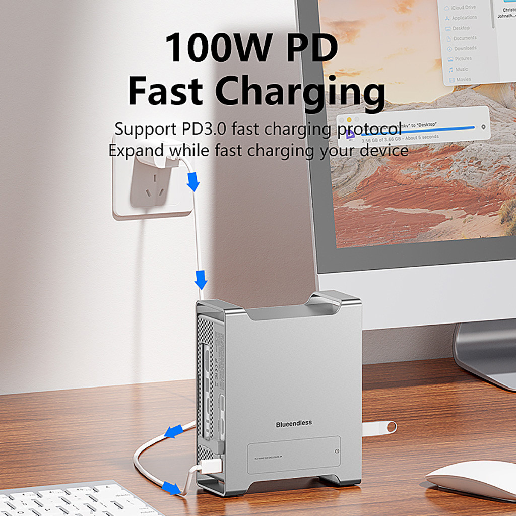 Blueendless TypeC HUB Docking station สําหรับ Mac Mini M4/M4 pro 10Gbps ...