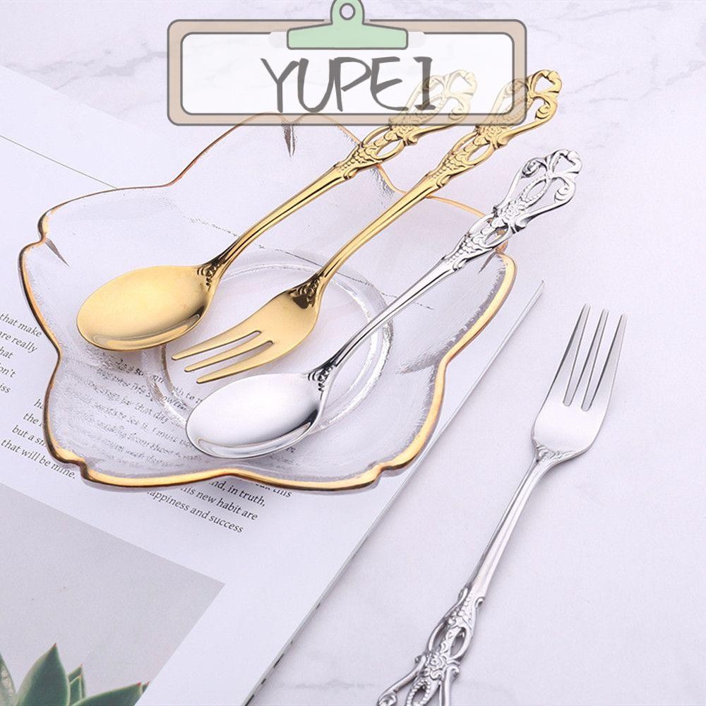 YUPEI ช้อนขนมหวานบนโต๊ะอาหารช้อนกาแฟสไตล์ยุโรปวินเทจ | Shopee Thailand