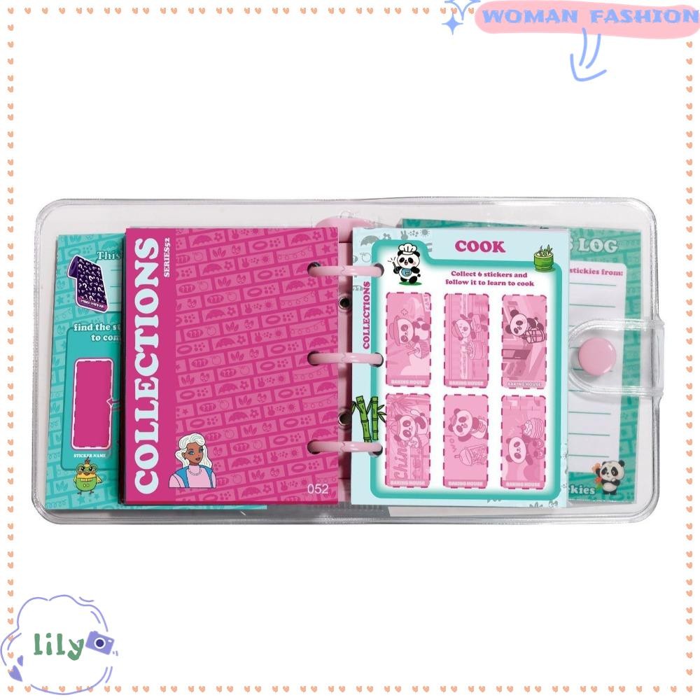 LILY 60 หน้า Sticki Rolls Notebook, DIY 360 รูปแบบสติกเกอร์สติกเกอร์ ...