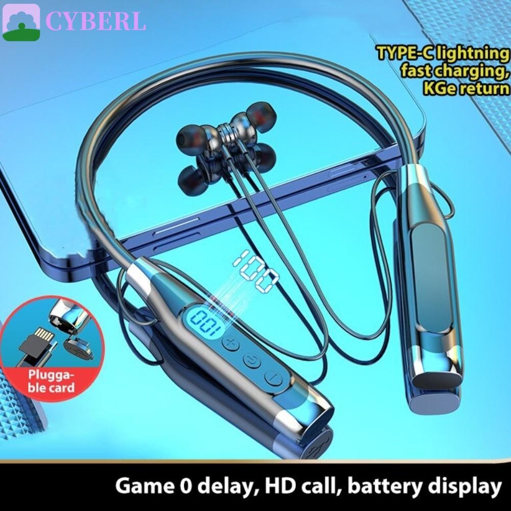 CYBERLINX หูฟังแบบคล้องคอ, LED Digital Display Waterptoof หูฟังบลูทูธ ...