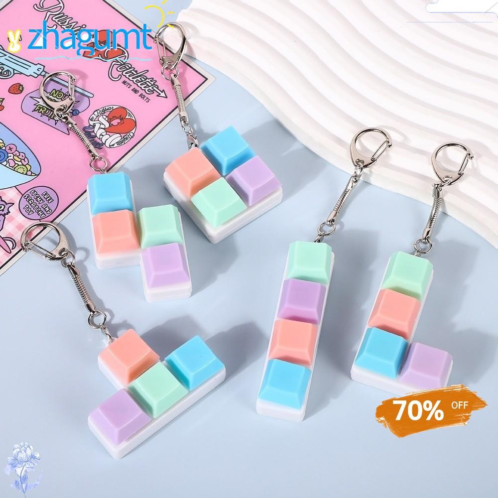 ZHAGUMT366 Fidget พวงกุญแจ, 4 คีย์ Keycap Finger Keyboard Cap, Relaxing ...