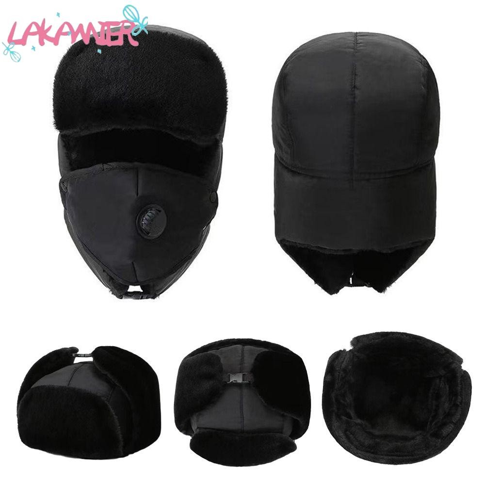 LAKMIERGD หมวกรัสเซีย,Windproof Plush Bomber หมวก,กลางแจ้งหนา Bonnet Earflap หมวกนักบินสําหรับ ...