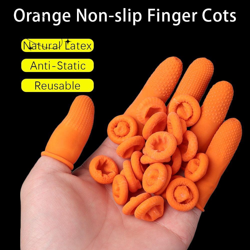 VFTT 100PCS Orange Finger Cots อุปกรณ์ทําความสะอาดปลายนิ้วป้องกันเล็บ ...