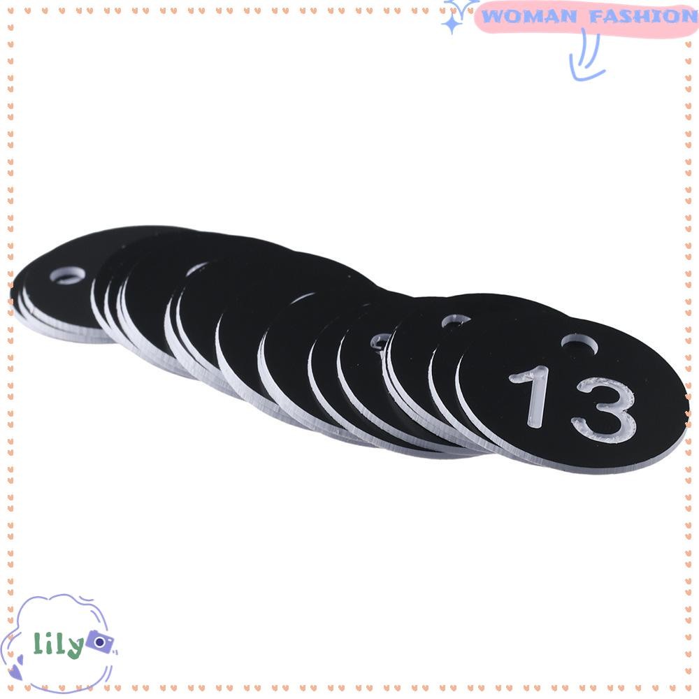 LILY 20 Pack Round, 35mm Black Numbers Tags, 1-20 House Lockers Office ...