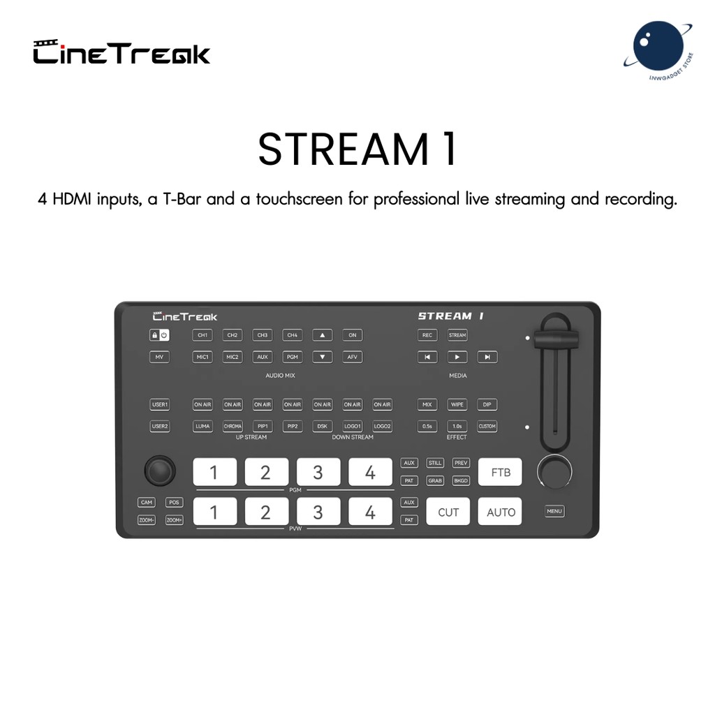 CineTreak STREAM 1 Video Switcher แบบ All-in-One สำหรับทำ Live ...