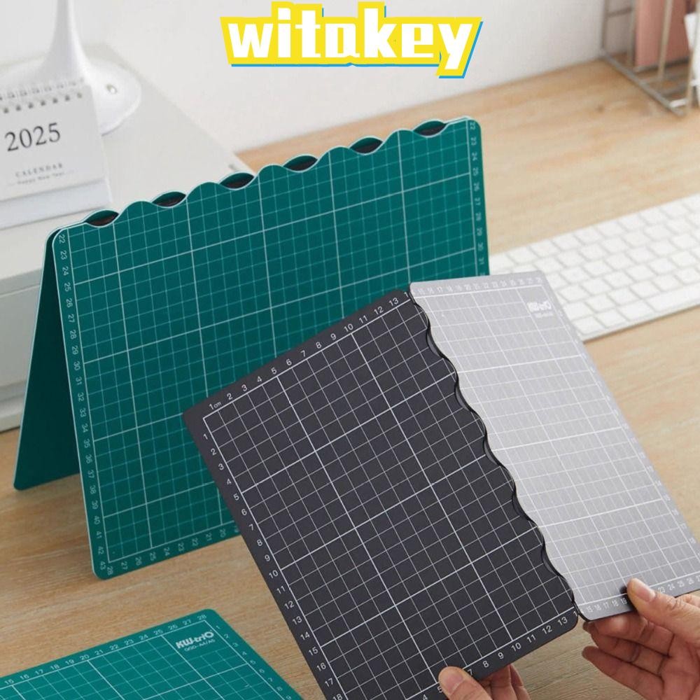 WITAKEY แผ่นรองตัดพับ, PVC A3-A4/A4-A5 ขนาดแผ่นตัดสลับ, มัลติฟังก์ชั่นพับคู่มือ DIY หัตถกรรม ...