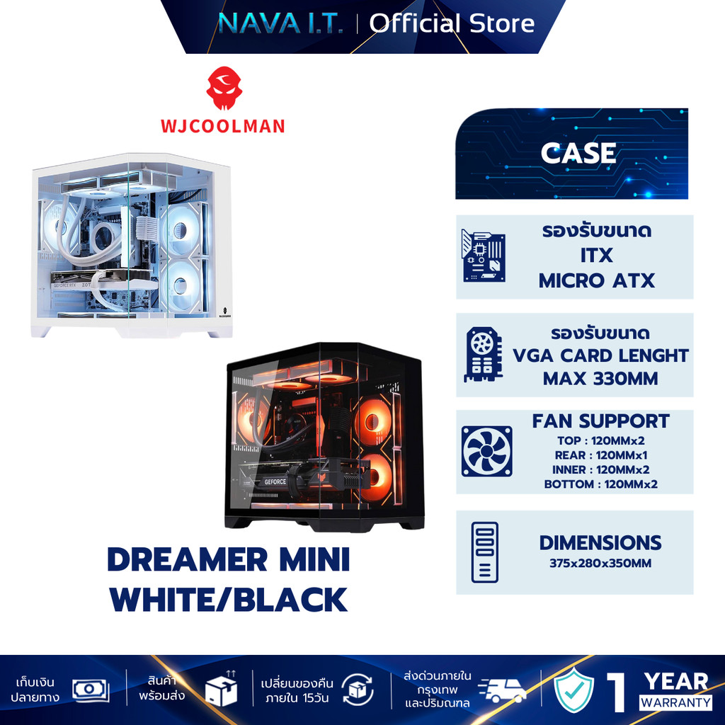 CASE เคส WJCOOLMAN DREAMER MINI PANORAMA M-ATX/ITX NO FAN | Shopee Thailand