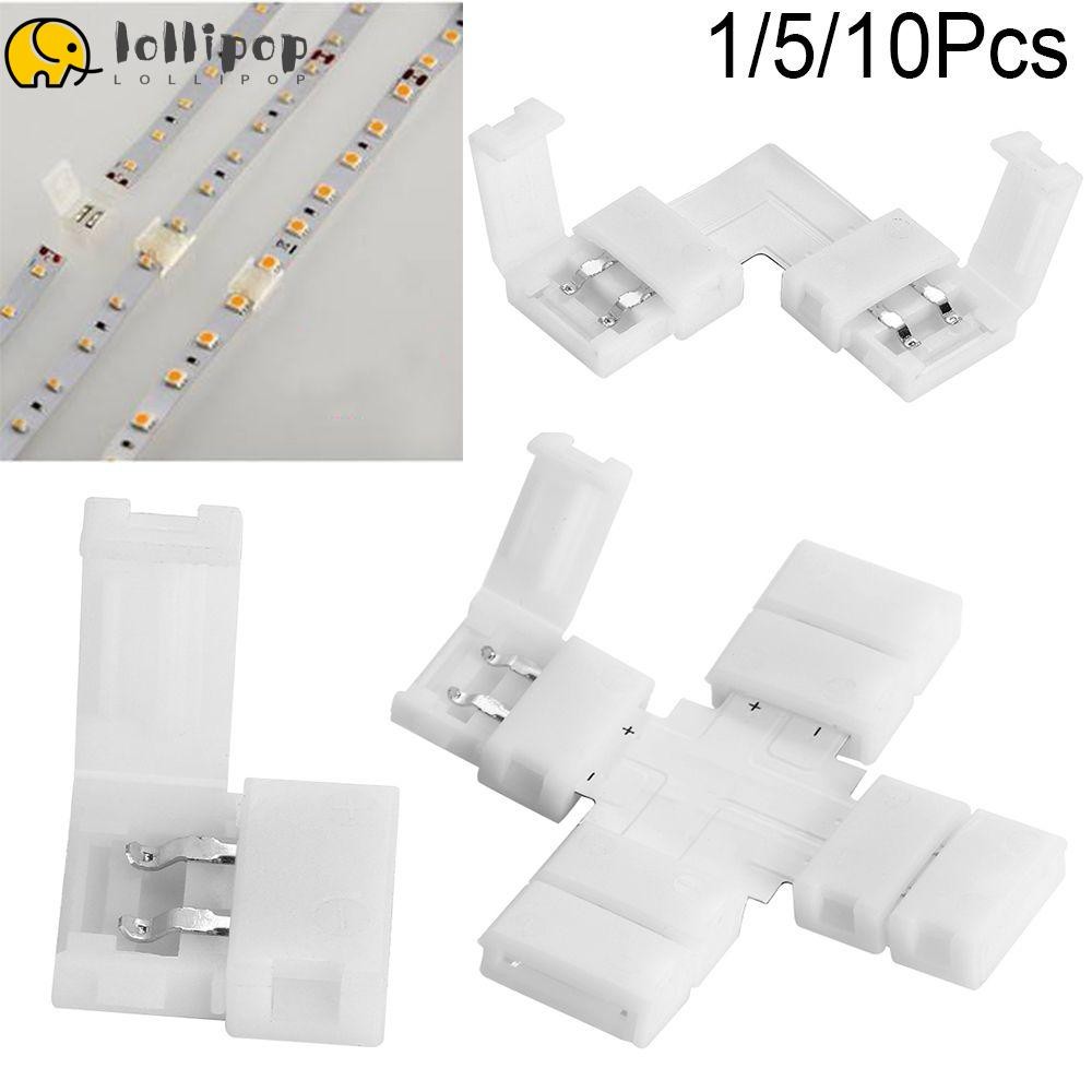 LOLLIPO1 1/5/10 ชิ้น LED Strip Connector Clip-on Coupler Solderless 8 ...
