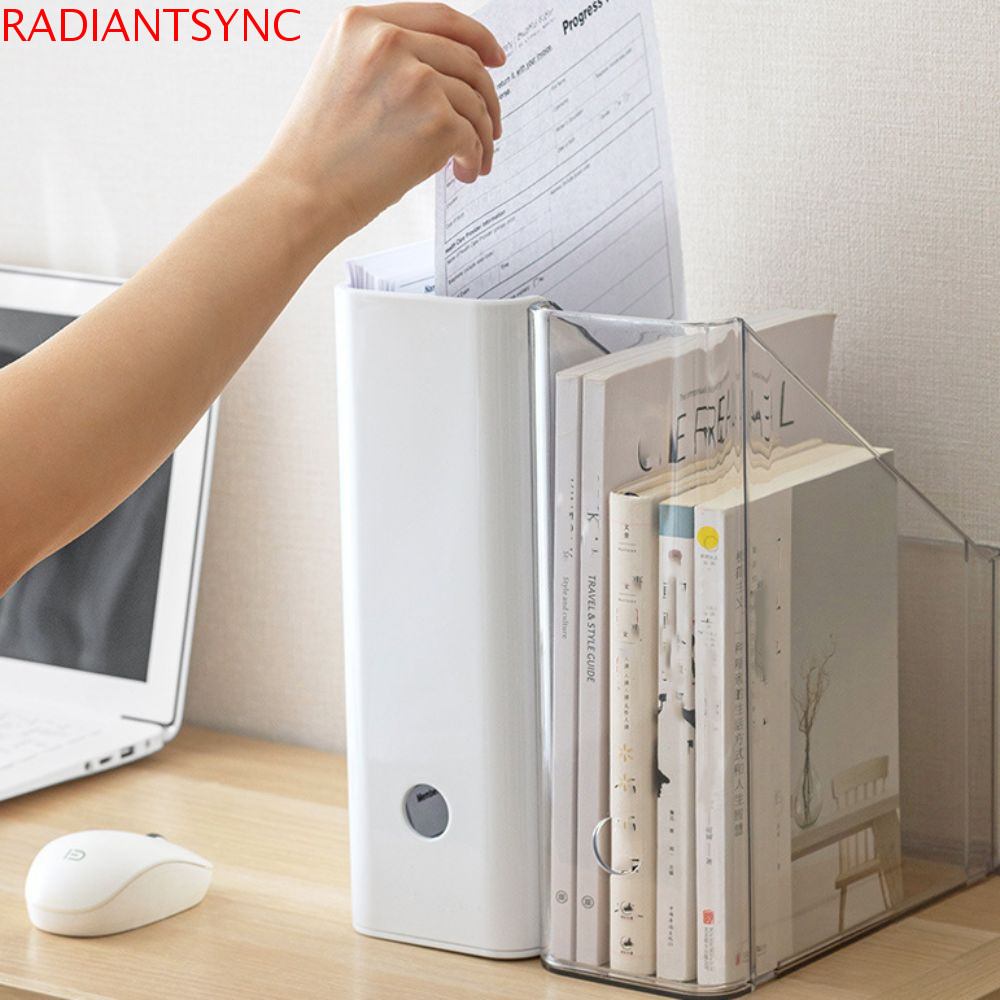 RADIANTSYNC Bookends ชั้นวางแฟ้มเดสก์ท็อปความจุขนาดใหญ่หนาพลาสติกอเนกประสงค์สไตล์เรียบง่ายสีทึบ ...