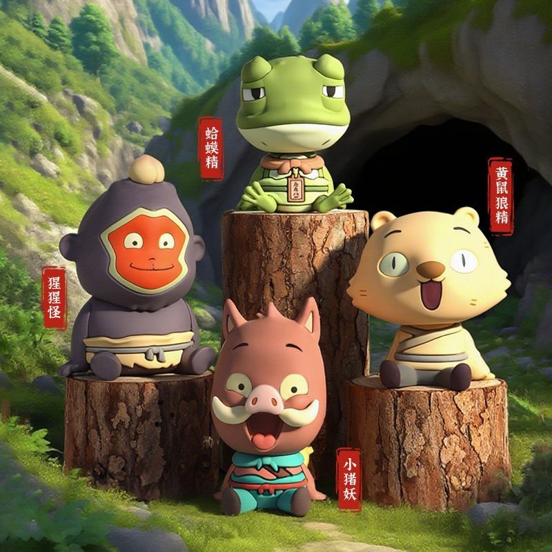 ของแท้ Langlang Mountain Little Monster Piglet Monster Monster Mystery Box Office Desktop ...