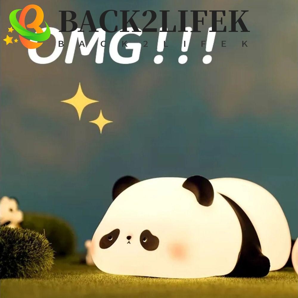 BACK2LIFEK Panda Pat Night Light, นุ่มหรี่แสงได้ LED Panda โคมไฟ,ห้อง ...
