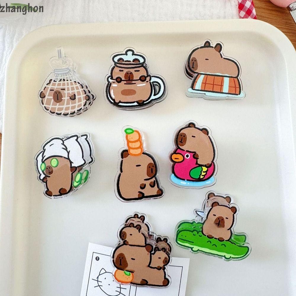 ZHANGHONG คลิปโน้ต, ของขวัญการ์ตูน Capybara PP คลิป, เครื่องเขียนอะคร ...