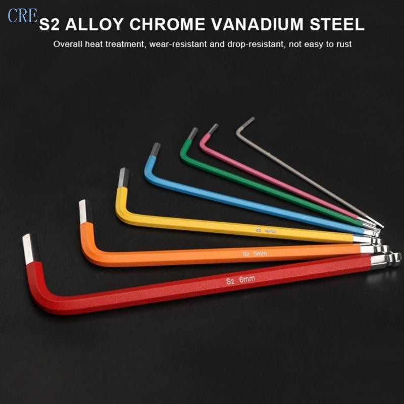 CRE 7PCS Multicolor L-Key Metric Star Long Arm End Hex Key Set ประแจอัล ...