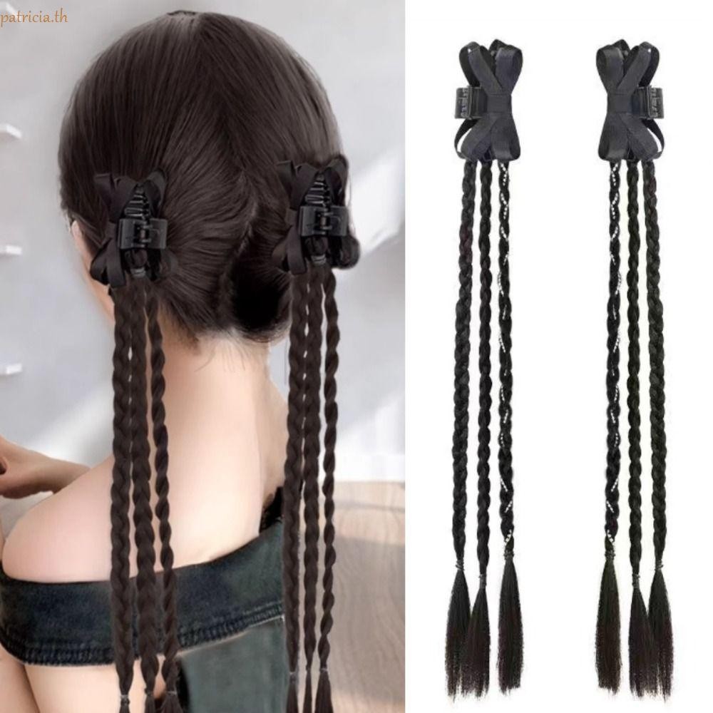 PATRIA ผมปลอมหางม้า 2 ชิ้น สีดำ ทรงบัลเล่ต์และสไตล์เกาหลี ทนความร้อน ...