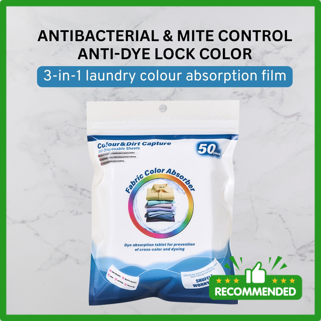 แผ่นดูดซับสี 50 ชิ้นผ้าซักรีด Anti-dye Color Catcher Anti-Stain Kertas ...