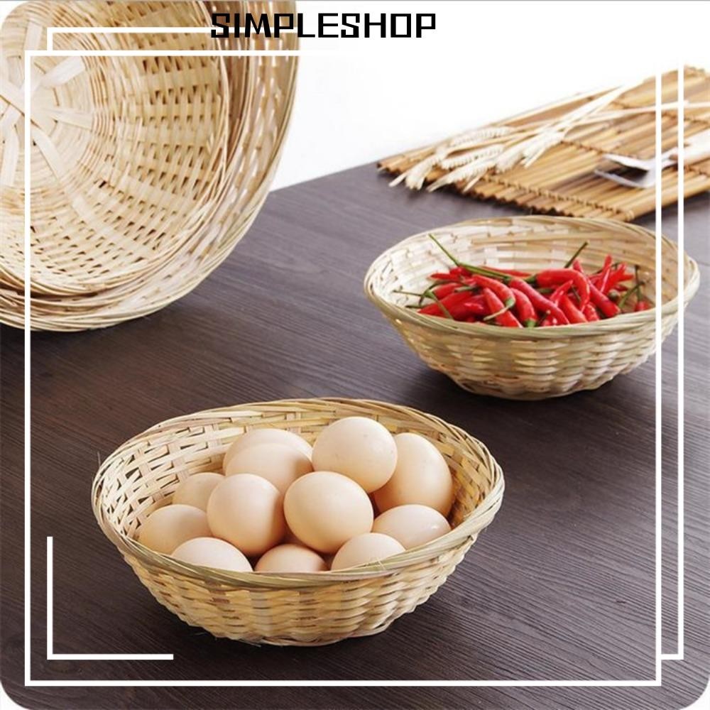 SIMPLESHOP ตะกร้าสาน ขนมปังผลไม้ทรงกลมที่ตักขยะตกแต่งตะกร้าเก็บอาหารผักน่ารักเดสก์ท็อปตกแต่งจาน ...
