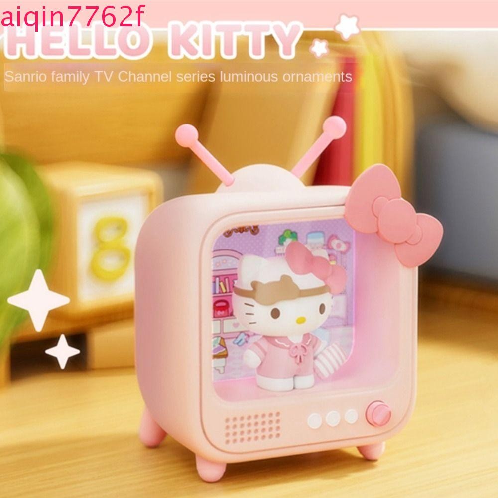 AIQINF Cinnamoroll ตกแต่งโต๊ะ, การ์ตูน My Melody Kitty TV Channel, น่ารัก Night Light อะนิเมะ ...