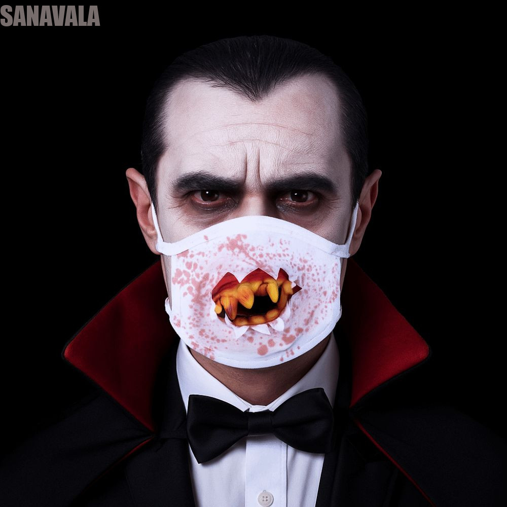 SANAVALA Blood Stain Masks, Dress Up ฮาโลวีนเลือด Mittens, Terrifying ...