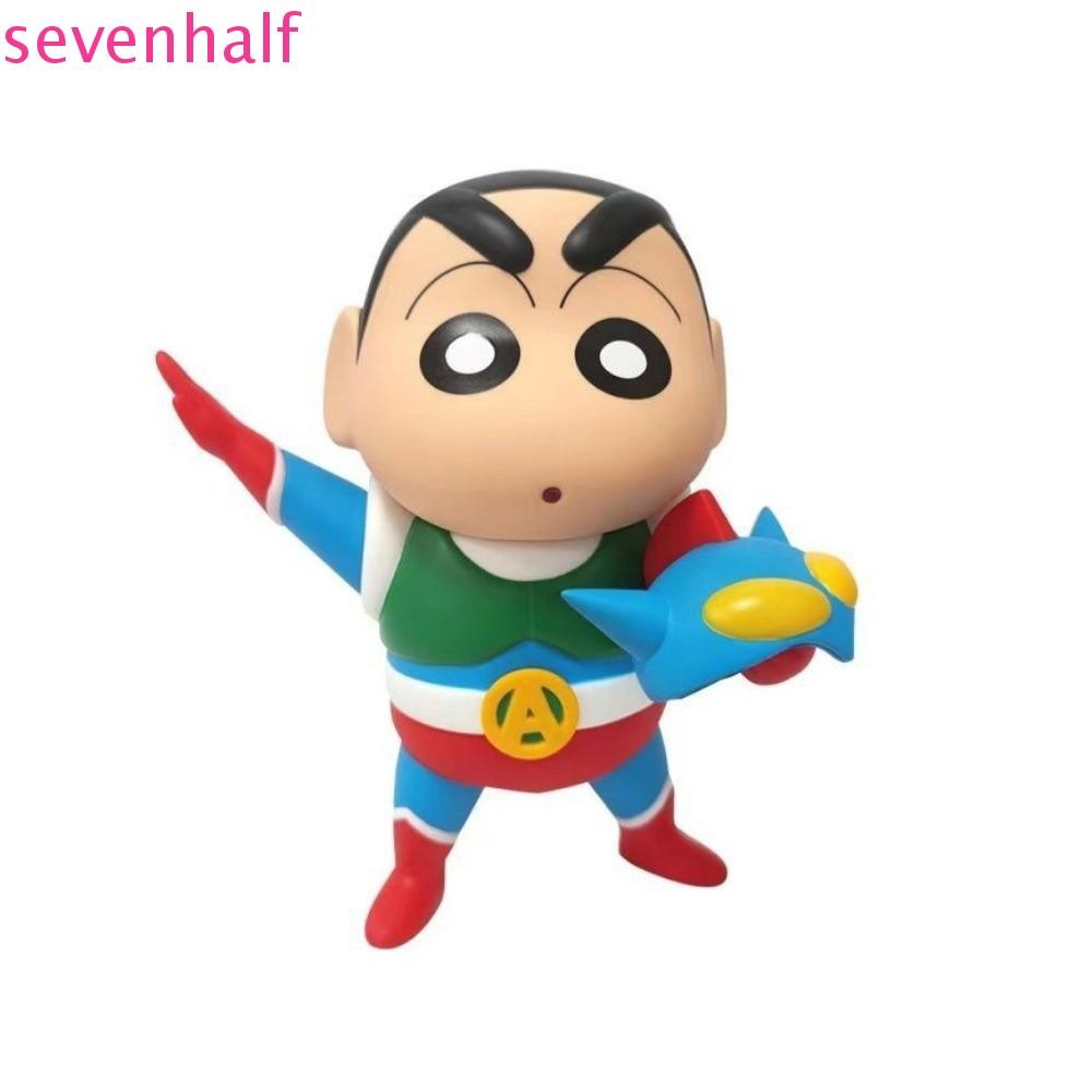 SEVENHALF Crayon Shin-Chan รูป, หน้ากาก Superman PVC ตุ๊กตา Crayon Shin ...
