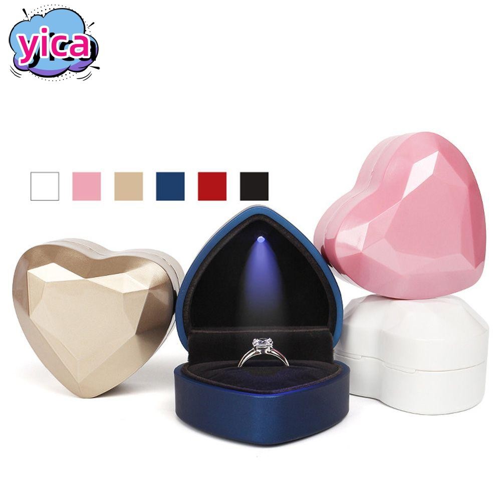 YICA กล่องแหวนผู้หญิงรูปหัวใจพร้อมไฟ LED แหวนออแกไนเซอร์ | Shopee Thailand