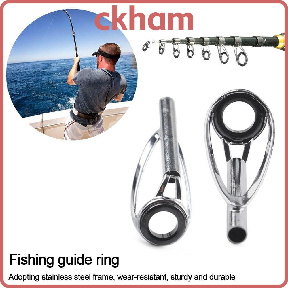 CKHAM Fishing Rod Guide Set 5 ชิ้น สแตนเลส รูปทรงไข่สำหรับซ่อมแซม ...