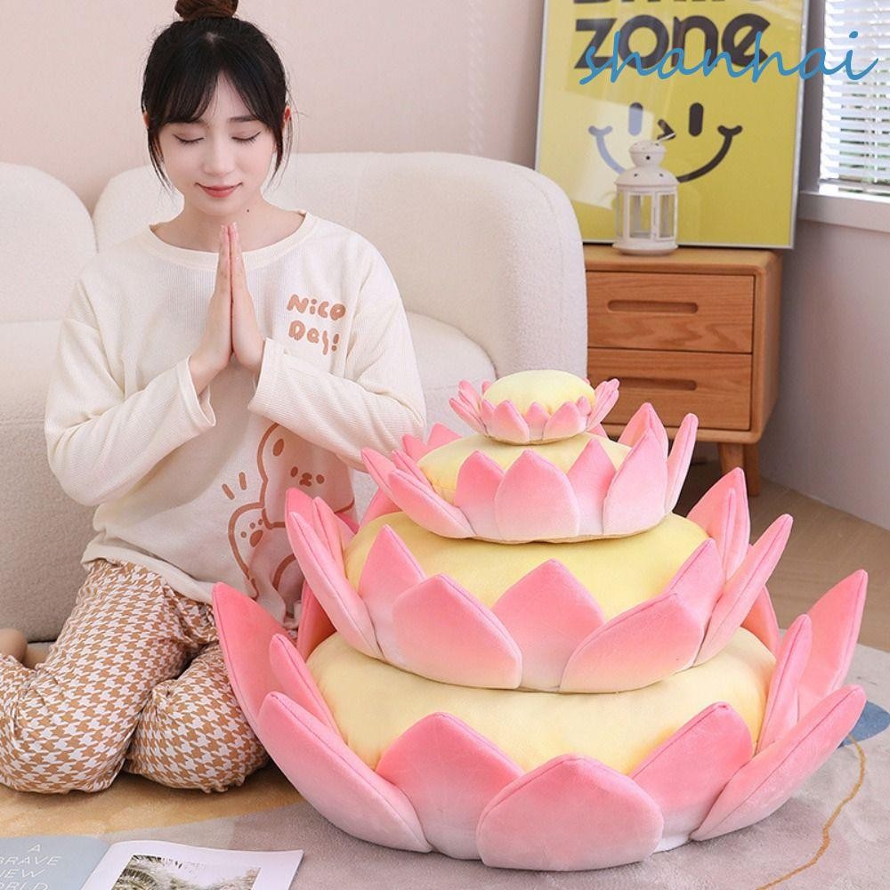 SHANHAI Lucky Lotus Plush Cushion 1PC โซฟาตกแต่งบ้านของขวัญวันหยุด ...