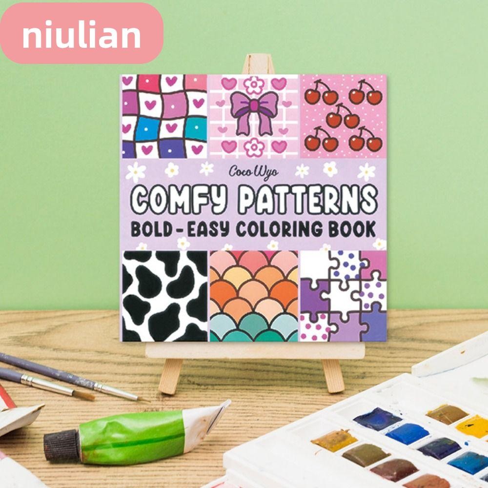 สมุดระบายสีกราฟฟิตี NIULIAN สมุดระบายสีง่ายหนาเพื่อการศึกษาคุณภาพสูงรูปแบบสบายมุม Doodles Book ...