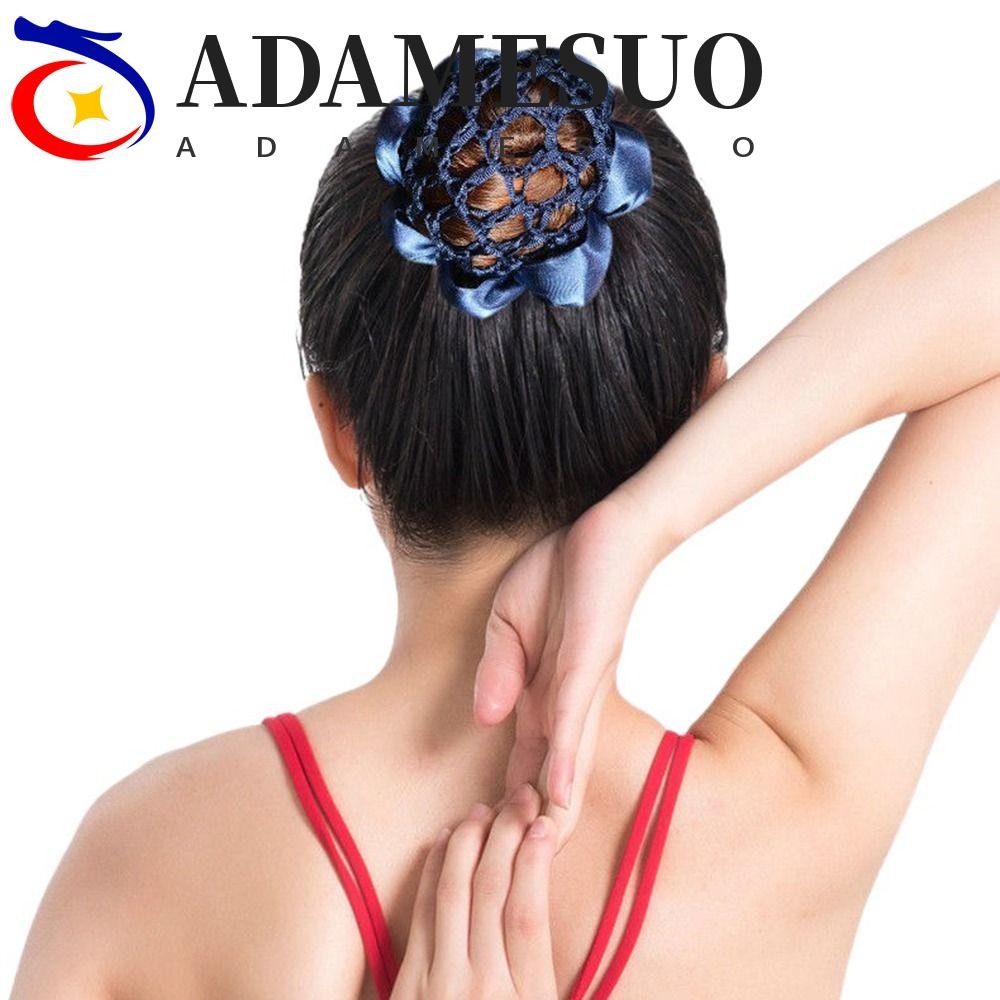 ADAMESUO Korean Bun Snood ยืดหยุ่นสำหรับเต้นรำและใช้งานทั่วไป ดีไซน์น่ารักเหมือนพยาบาลในโรงแรม ...