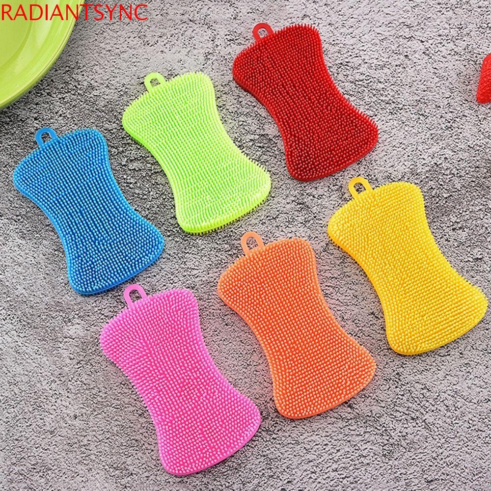 RADIANTSYNC หม้อ Pan ฟองน้ํา Scrubber, แปรงล้างจานซิลิโคนยืดหยุ่นสองด้าน, เครื่องมือทําความสะอาด ...