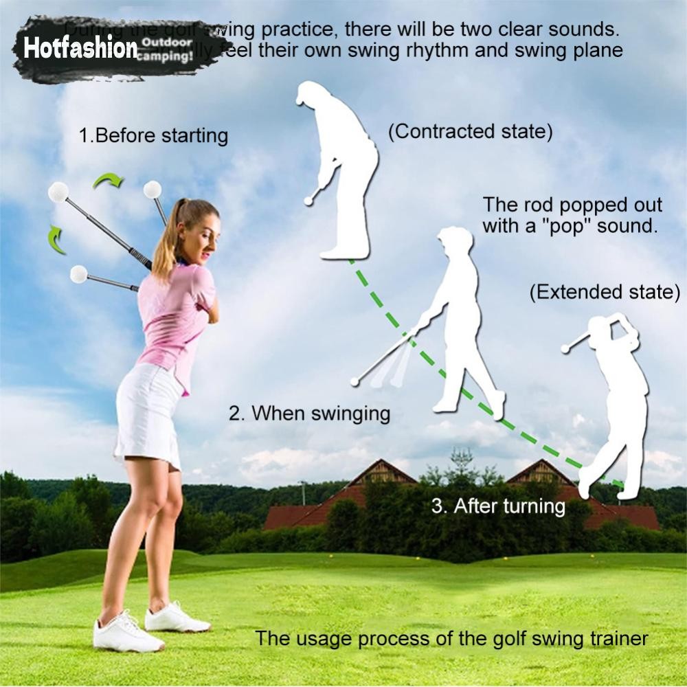 Golf Swing Trainer Telescopic Golf Club Golf Training Grip สําหรับ Chipping Hitting | Shopee ...
