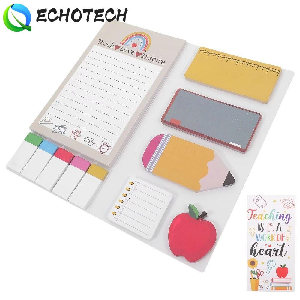 ECHOTECH ครู Sticky Notes, ธีมวันครู Self-Stick Sticky Note Pads, Back ...