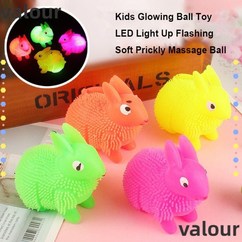 VALOUR Kids Glowing Ball, ไฟ LED Up พร้อมเชือกกระพริบ Soft Prickly นวด ...