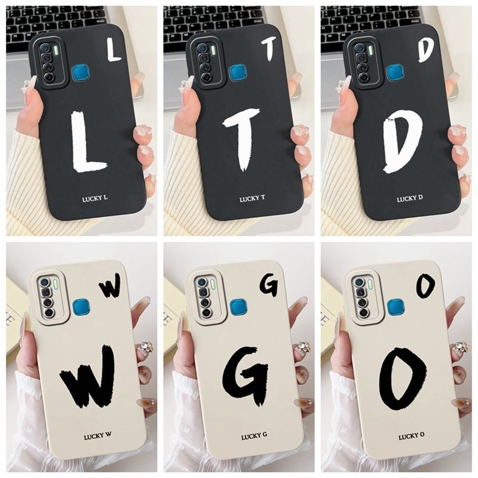 Infinix S5 X652 ฝาครอบโทรศัพท์ Infinix S5 กรณีแฟชั่นตัวอักษร AZ รูปแบบ ...